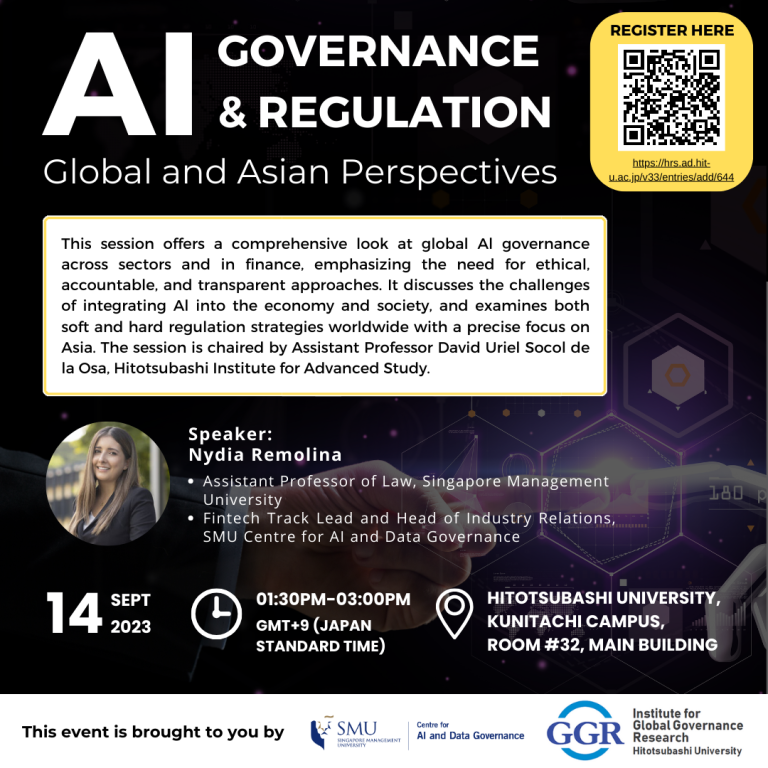 【GGR Talk Session】AI Governance and Regulation: Global and Asian Perspectives - The Institute ...